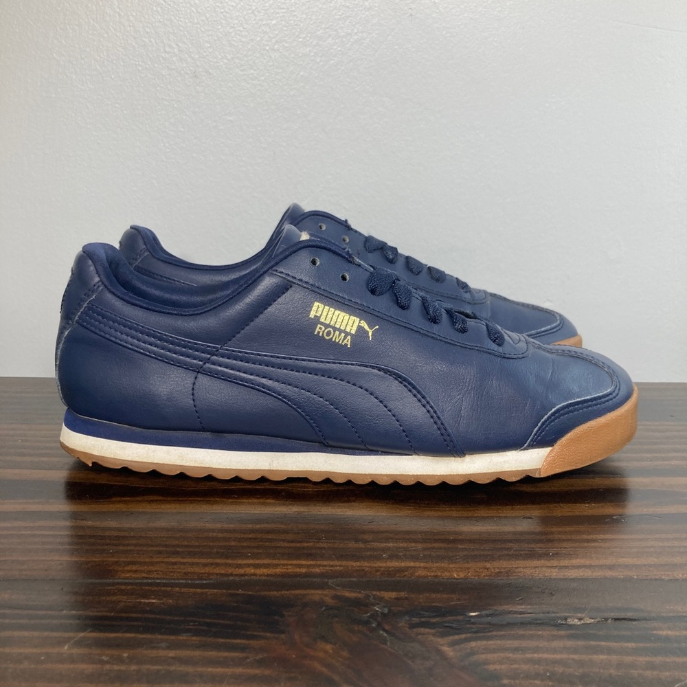 Puma Roma Classic Navy Blue Leather Athletic Lightwei… - Gem